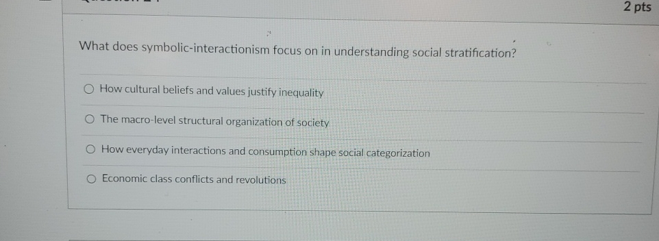 Solved What does symbolic-interactionism focus on in | Chegg.com