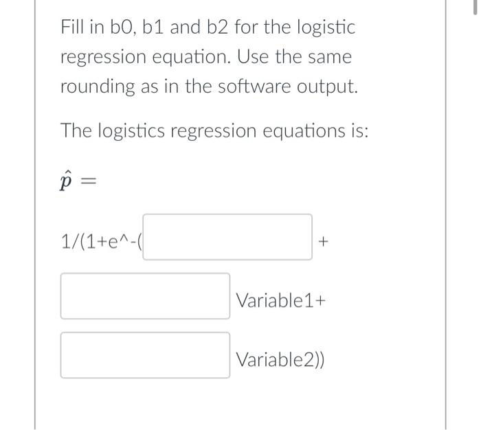 Solved Use the logistic regression output to build the | Chegg.com