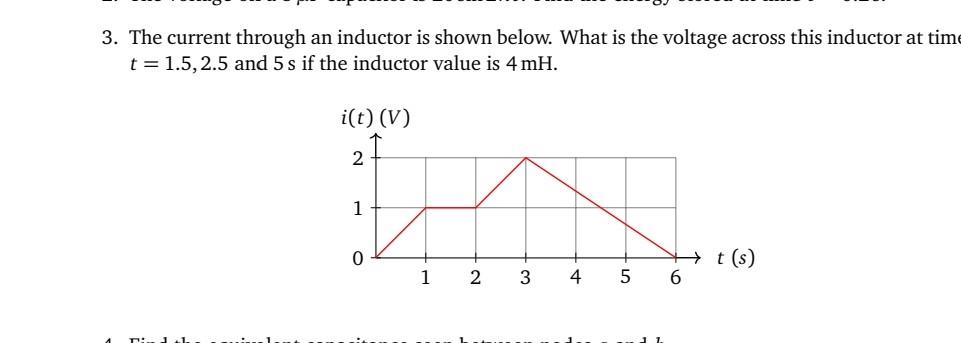 Solved 3. The current through an inductor is shown below. | Chegg.com