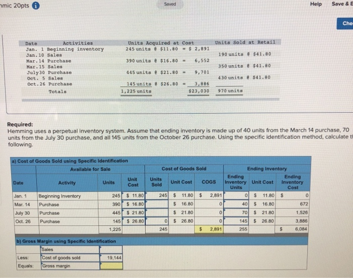 Solved nmic 20pts 6 Saved Help Save & E Che Units Sold at | Chegg.com Solved nmic 20pts 6 Saved Help Save & E Che Units Sold at | Chegg.com