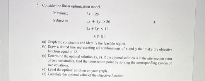 Solved 4. Consider the linear optimization model Maximize | Chegg.com