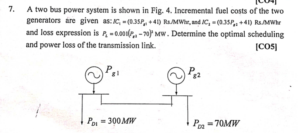 Solved A two bus power system is shown in Fig. 4. | Chegg.com