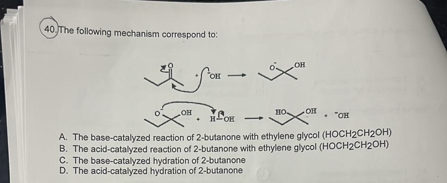 [Solved]: The following mechanism correspond to: A. The base