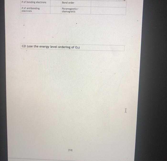 Solved NO (use the energy level ordering of O2) Energy level | Chegg.com