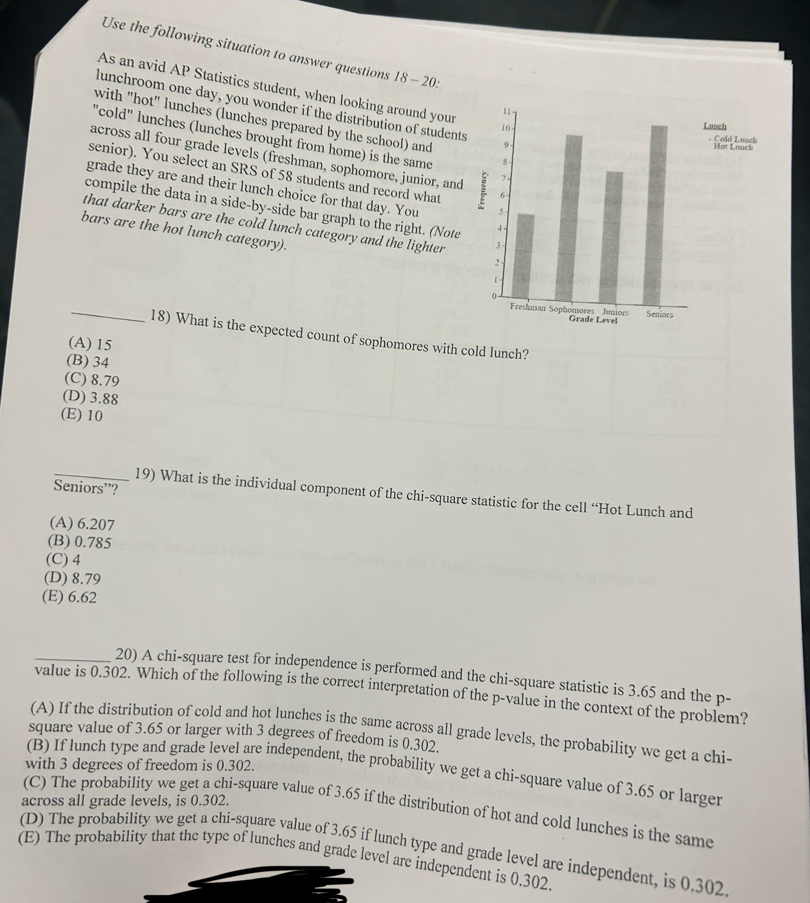 Solved Use the following situation to answer questions 18-20 | Chegg.com