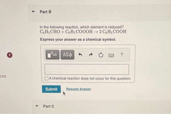 Solved In the following reaction, which element is oxidized? | Chegg.com