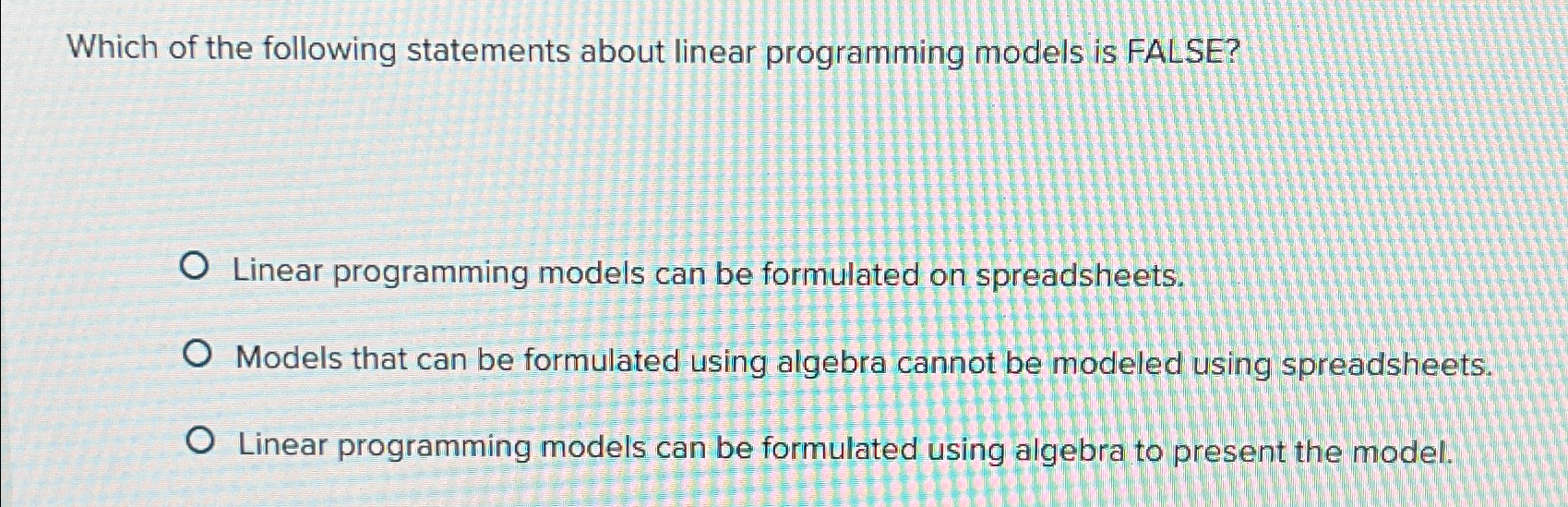 Solved Which of the following statements about linear | Chegg.com