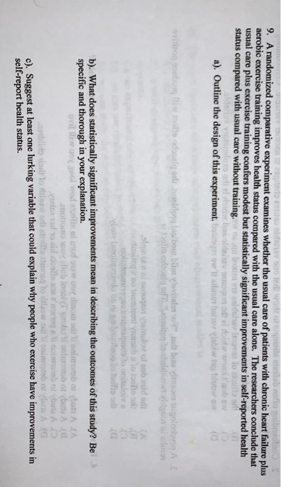 laboribundo 9. A randomized comparative experiment | Chegg.com