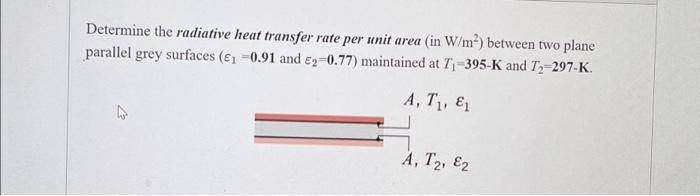 Solved Determine The Radiative Heat Transfer Rate Per Unit Chegg