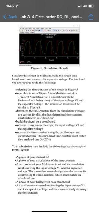 Solved 1:457 4G Back Lab 3-4 First-order RC, RL, and... For | Chegg.com