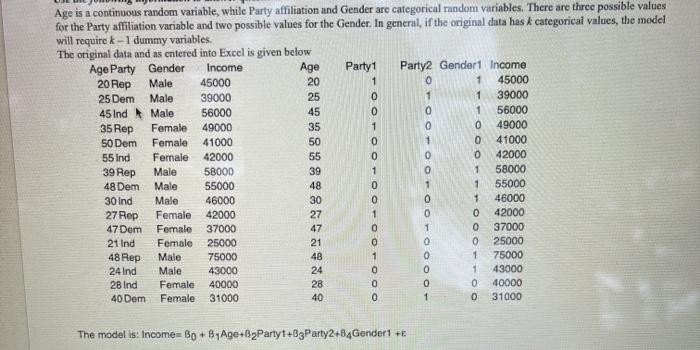 Solved 1 Age is a continuous random variable, while Party | Chegg.com
