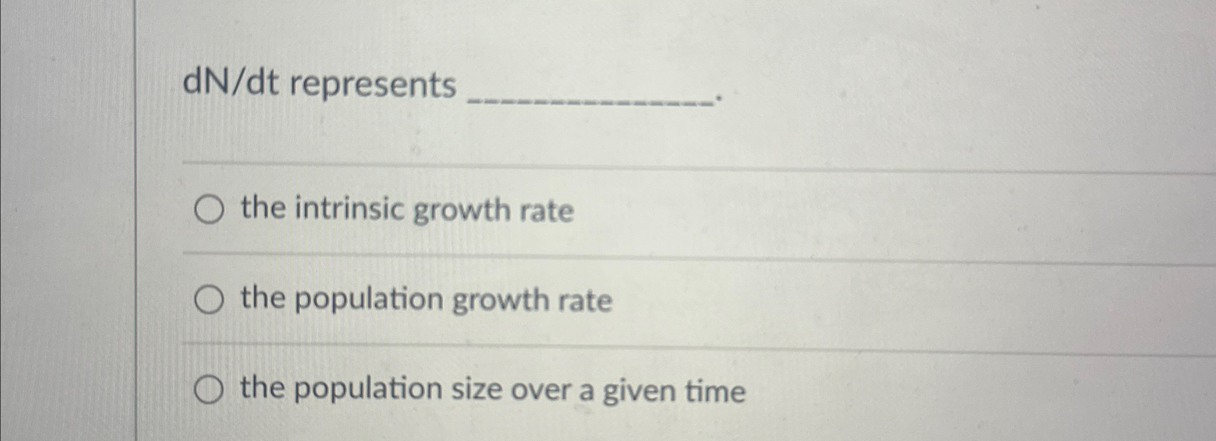 Solved dNdt ﻿represents q,the intrinsic growth ratethe | Chegg.com