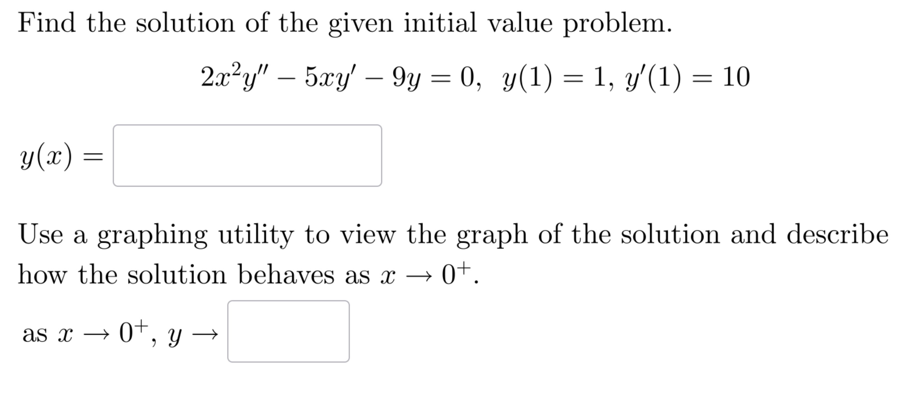 Solved Find the solution of the given initial value | Chegg.com