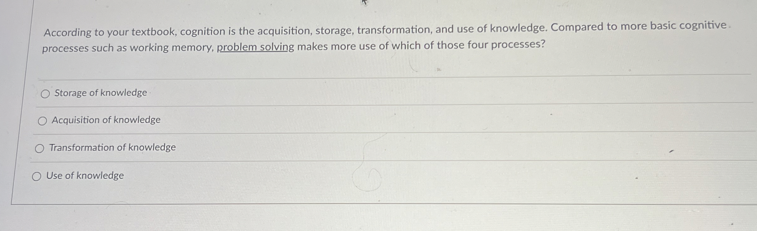 Solved According to your textbook, cognition is the | Chegg.com