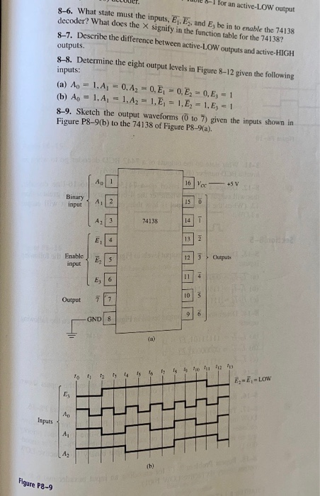 for an active-LOW output 8-6. What state must the | Chegg.com