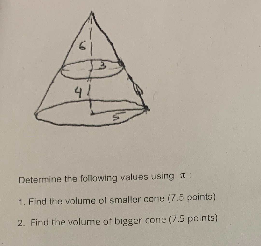 Solved Determine the following values using π ﻿:Find the | Chegg.com