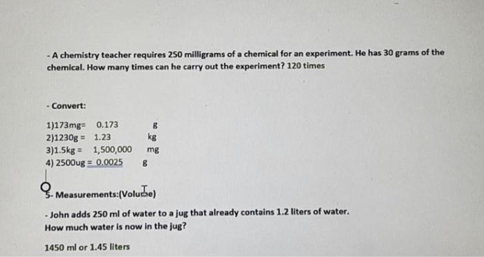 Solved - A chemistry teacher requires 250 milligrams of a | Chegg.com