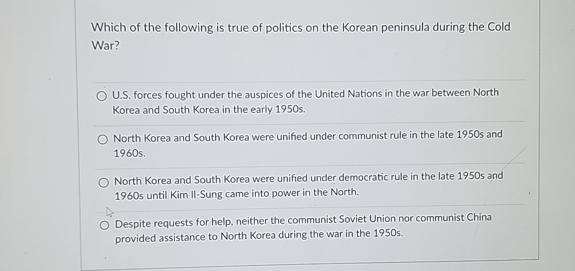 Solved Which of the following is true of politics on the | Chegg.com