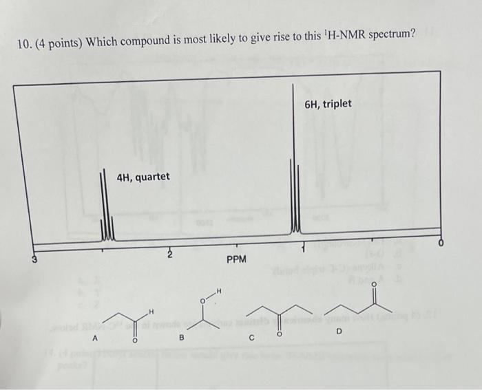 Solved 10. (4 points) Which compound is most likely to give | Chegg.com