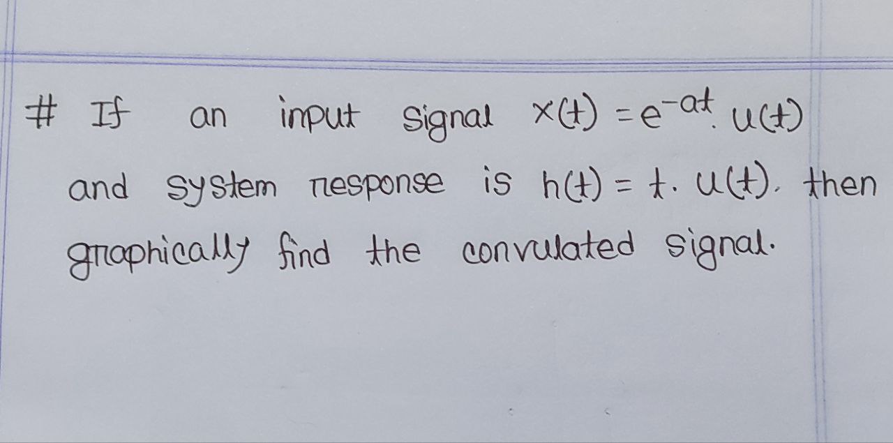 Solved # If an imput signal x(t)=e-at*u(t)and system | Chegg.com