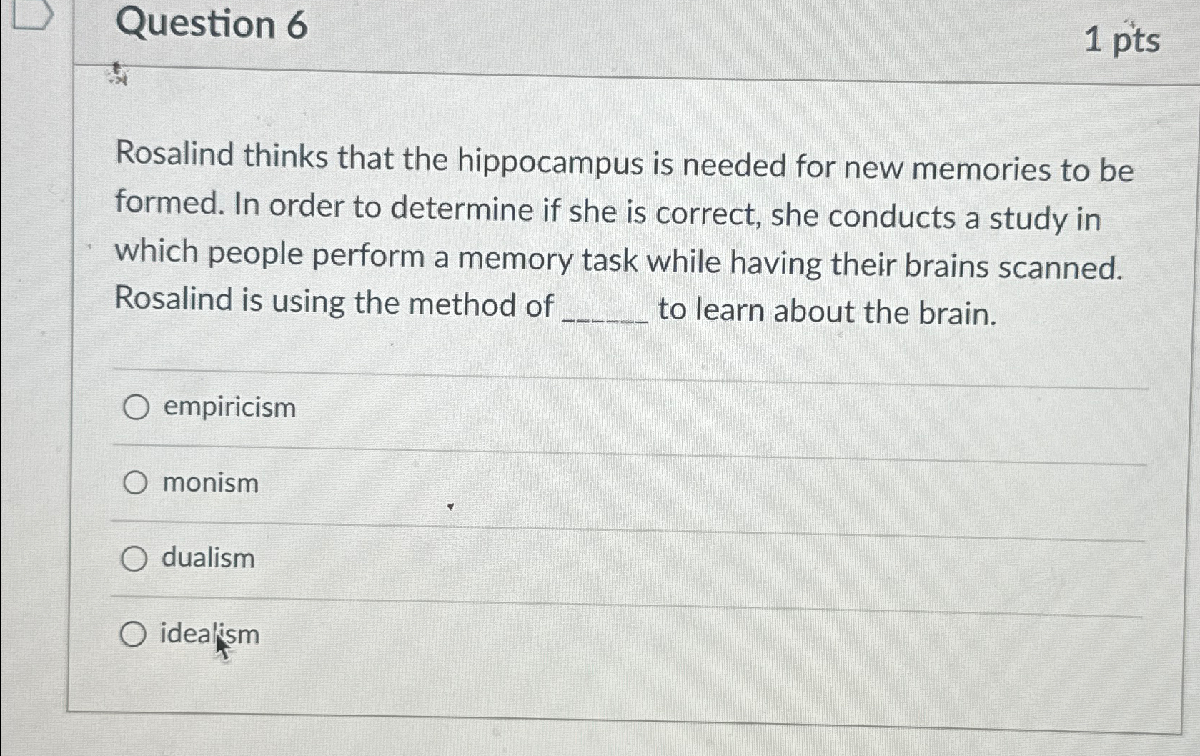 Solved Question 61 ﻿ptsRosalind thinks that the hippocampus | Chegg.com