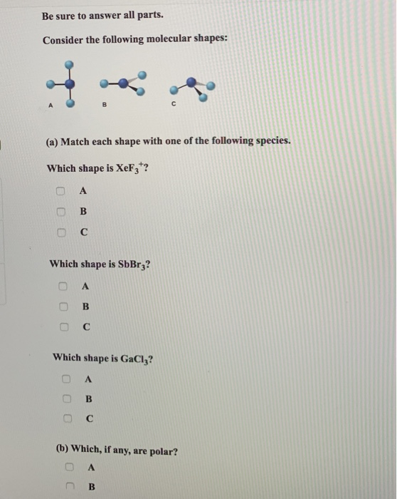 Solved Be sure to answer all parts. Consider the following | Chegg.com