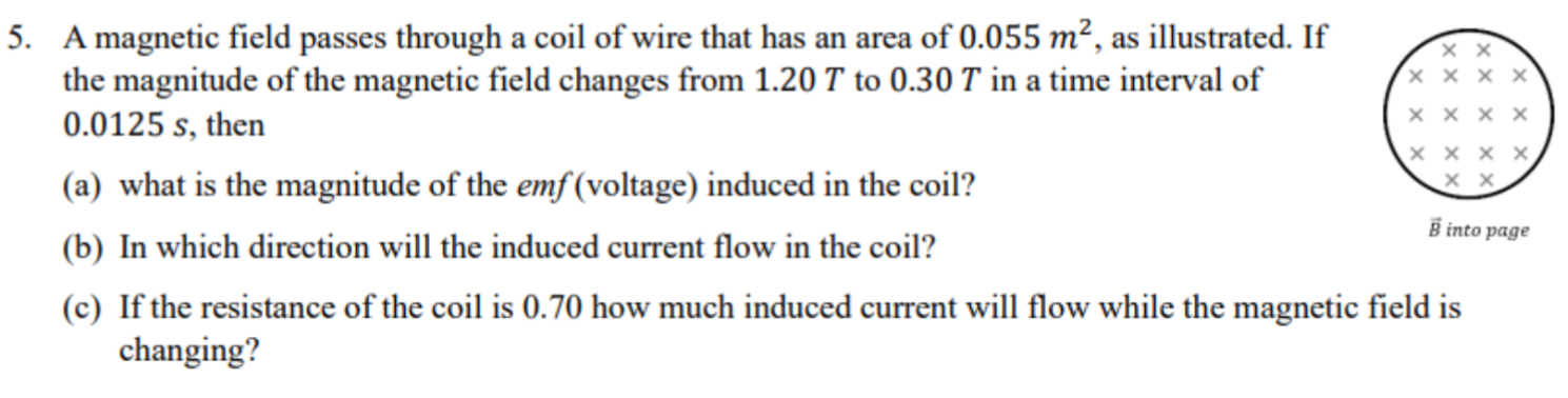 Solved A magnetic field passes through a coil of wire that | Chegg.com