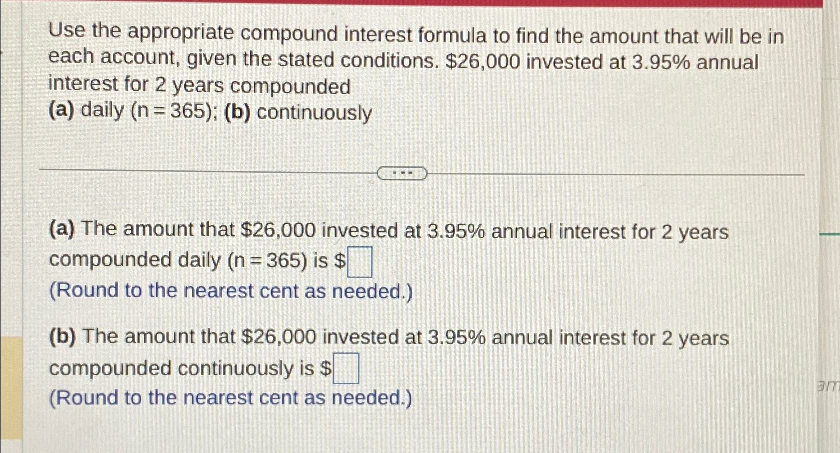 Solved Use the appropriate compound interest formula to find | Chegg.com