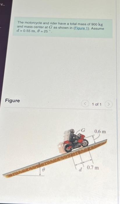 Solved The motorcycle and rider have a total mass of 900 kg | Chegg.com