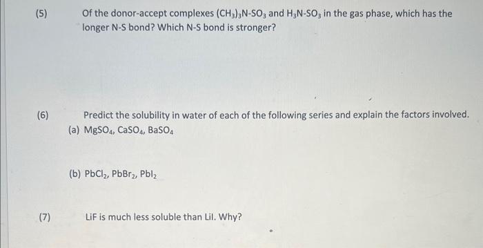 (4) Compare the solubility of NaF,NaCl,NaBr and Nal | Chegg.com