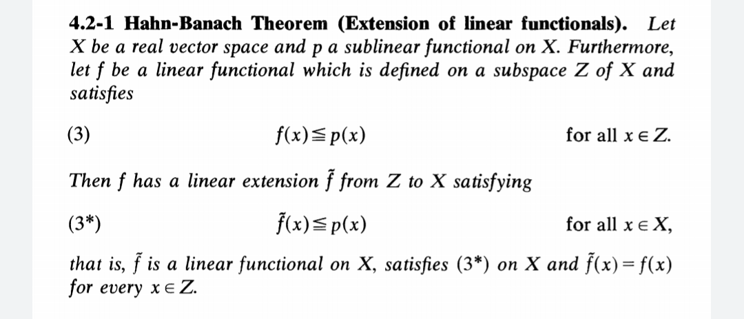 Solved 4.2-1 Hahn-Banach Theorem (Extension of linear | Chegg.com