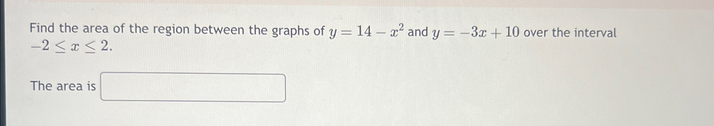 Solved How to solve Find the area of the region between the | Chegg.com