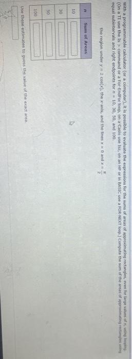 Solved With a programmable calculator (or a computer). It is | Chegg.com