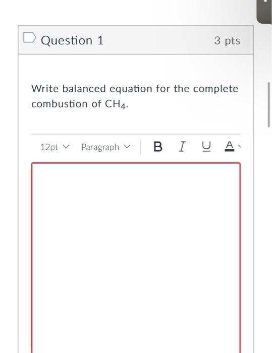 Solved Question 1 3 pts Write balanced equation for the | Chegg.com