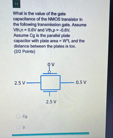 Solved 11What is the value of the gate capacitance of the | Chegg.com