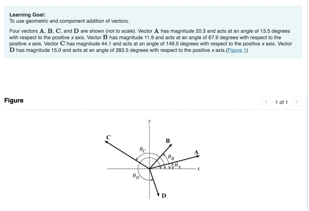 Learning Goal:To use geometric and component addition | Chegg.com