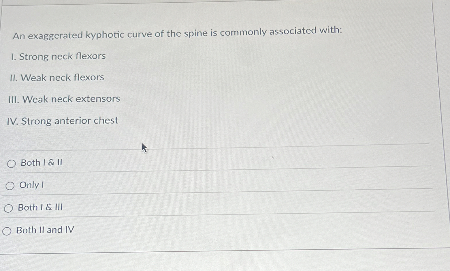 Solved An exaggerated kyphotic curve of the spine is | Chegg.com