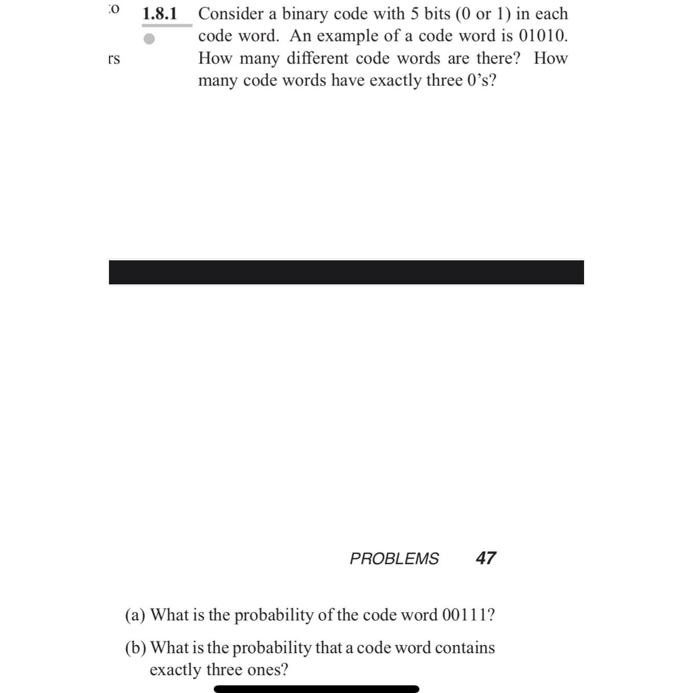 Solved 181 ﻿consider A Binary Code With 5 ﻿bits 0 ﻿or 0867