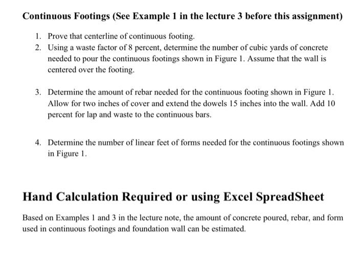 Solved Continuous Footings (See Example 1 in the lecture 3 | Chegg.com