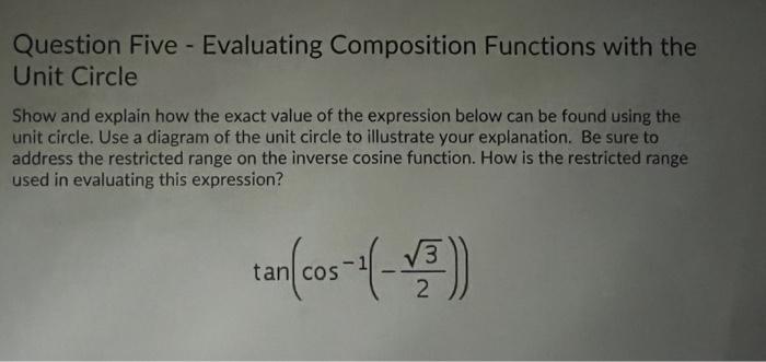 Solved Question Five - Evaluating Composition Functions with | Chegg.com