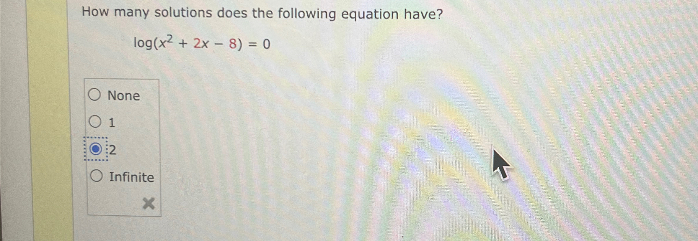 Solved How many solutions does the following equation | Chegg.com