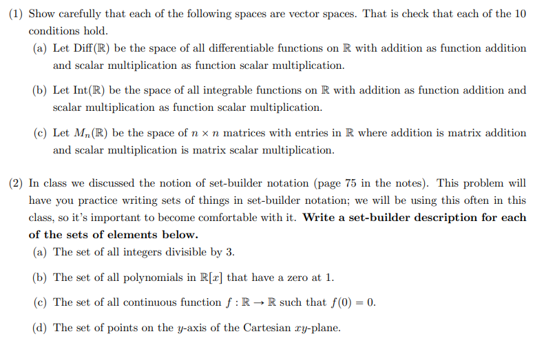 Solved (1) ﻿Show carefully that each of the following spaces | Chegg.com
