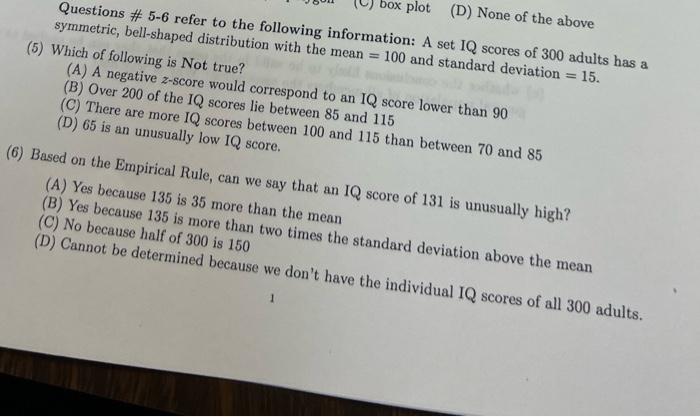 Solved Questions \# 5-6 refer to the following information | Chegg.com