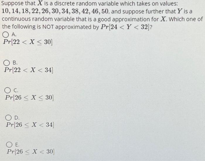 Solved Suppose that X is a discrete random variable which | Chegg.com