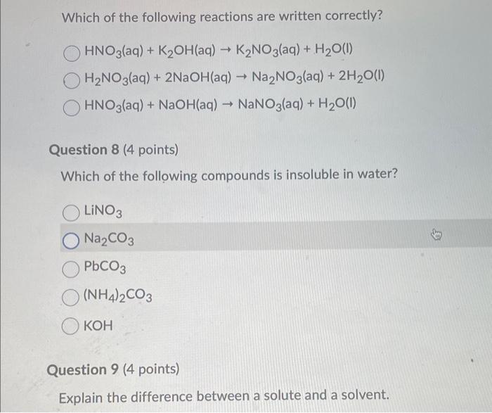 Solved Which of the following reactions are written | Chegg.com