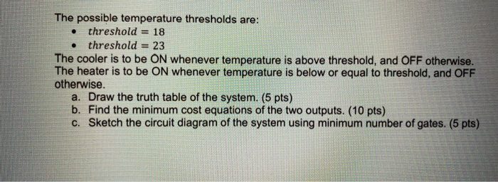 Solved Question 5: (20 points) An automatic temperature | Chegg.com