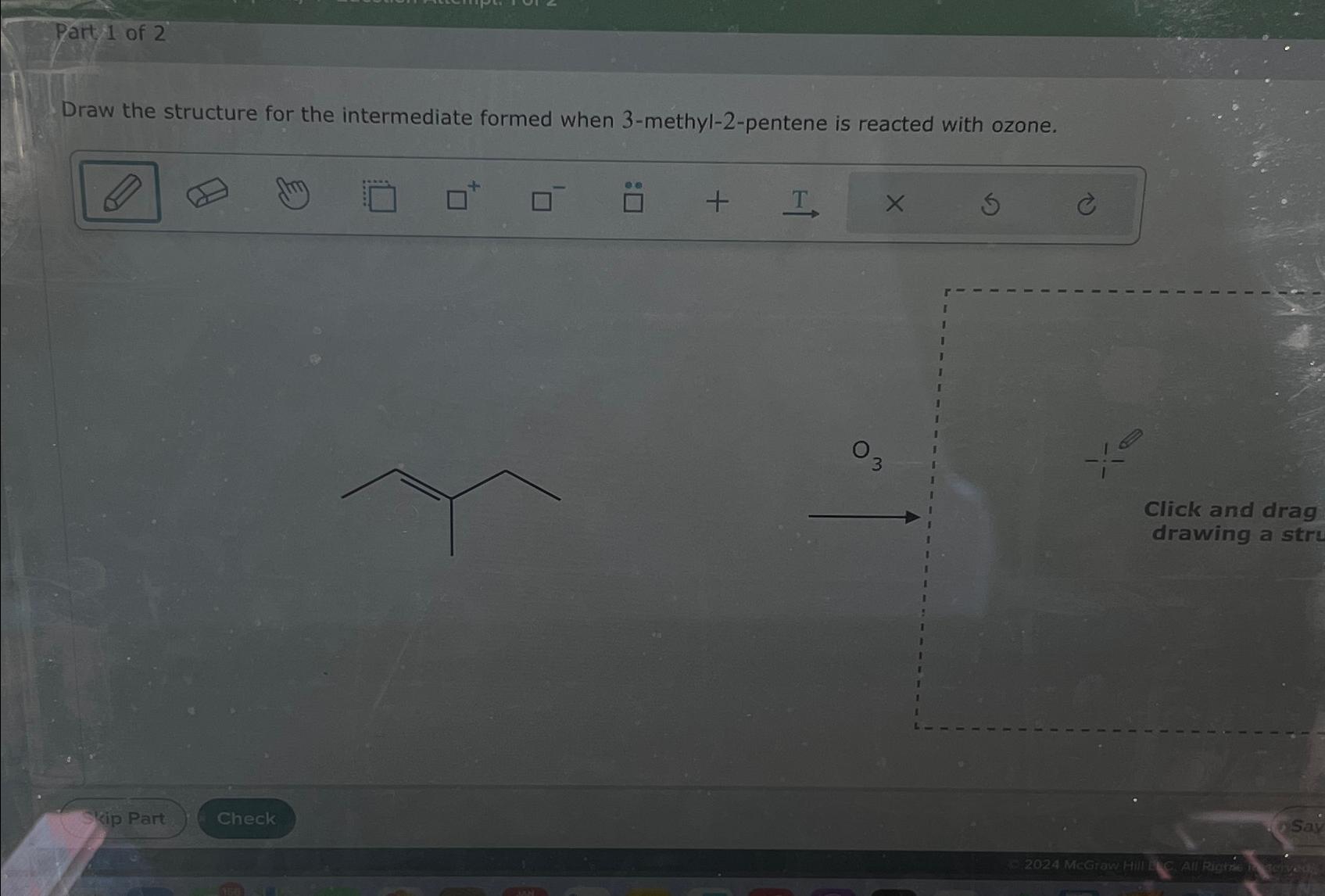 Solved Part 1 ﻿of 2Draw the structure for the intermediate | Chegg.com