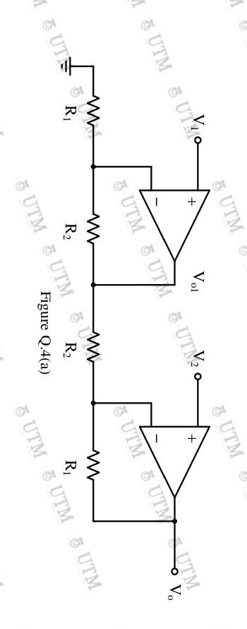 Solved ТМ b) M M (UTM TM ŽUTI marks) An op-amp circuit is ) | Chegg.com