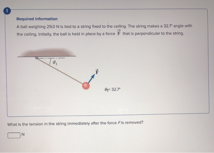 Solved Required information A ball weighing 29.0 N is tied | Chegg.com