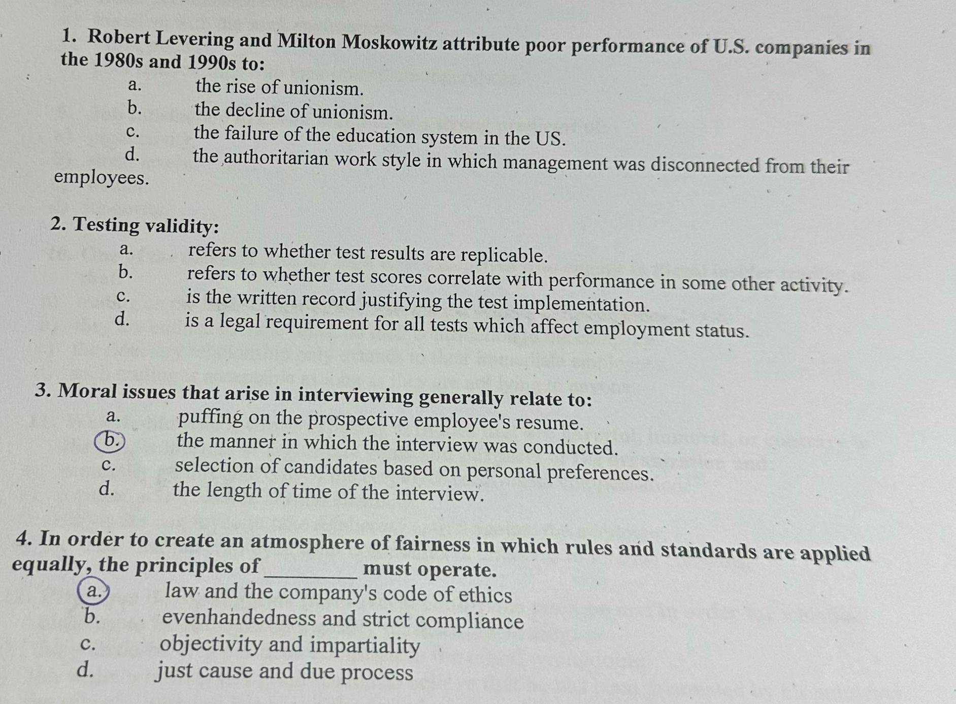 Solved Robert Levering and Milton Moskowitz attribute poor | Chegg.com